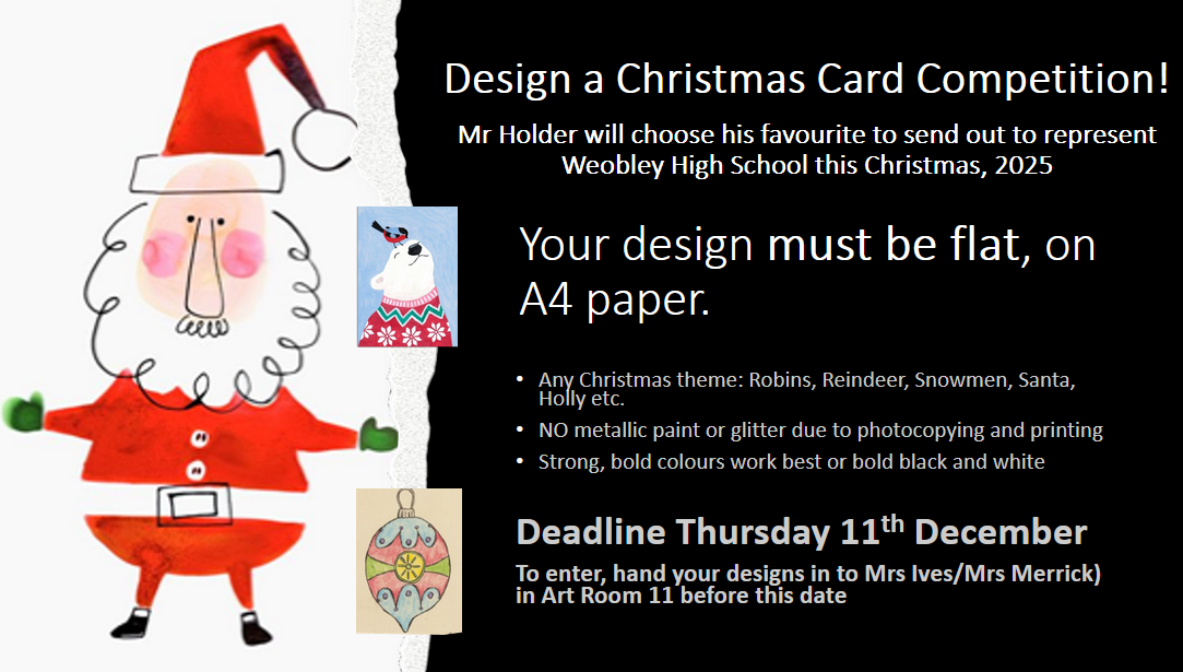 Students – Design a Christmas card competition – Weobley High School